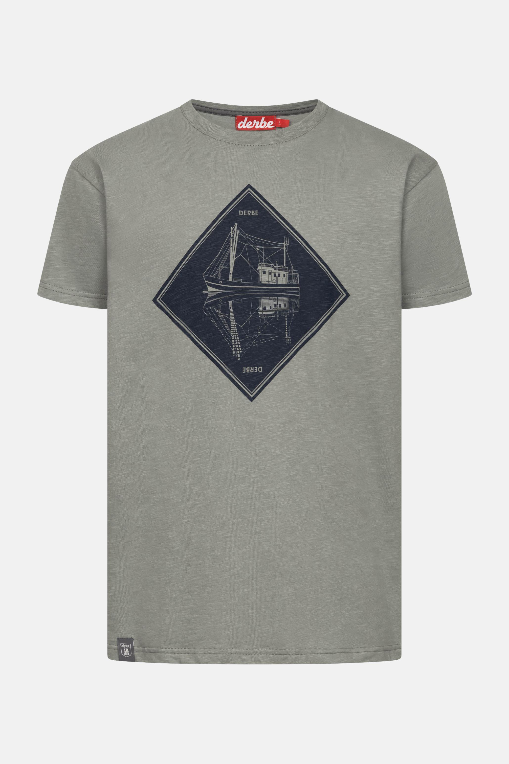 Derbe T-Shirt Schipp Herren Grau GOTS Organic | Derbe Hamburg Shop