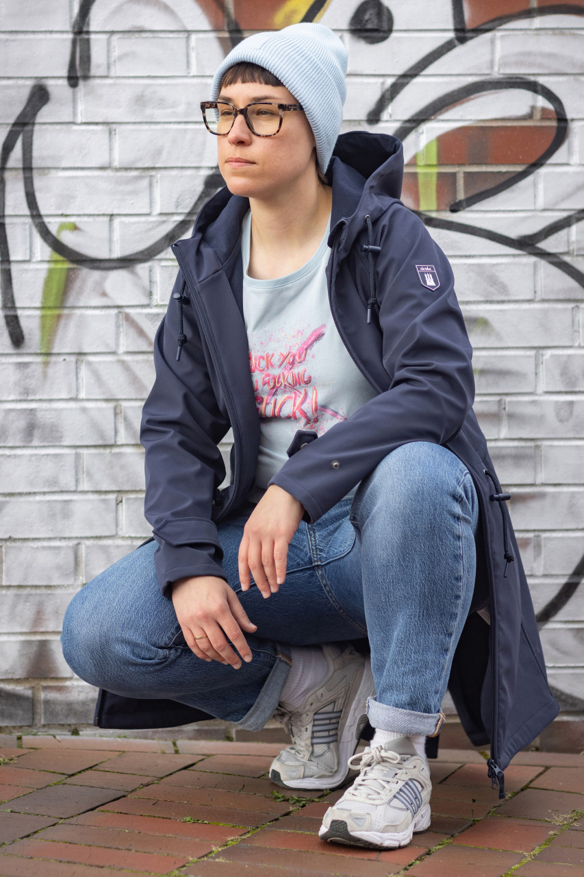 FYYFF Damen T-Shirt Skyride Hellblau